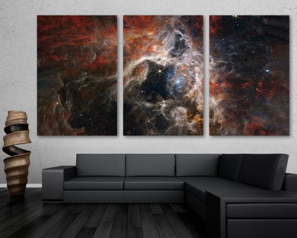 Cosmic Cliffs Canvas Print 3 Panel Split NASA Wall Art James Webb ...