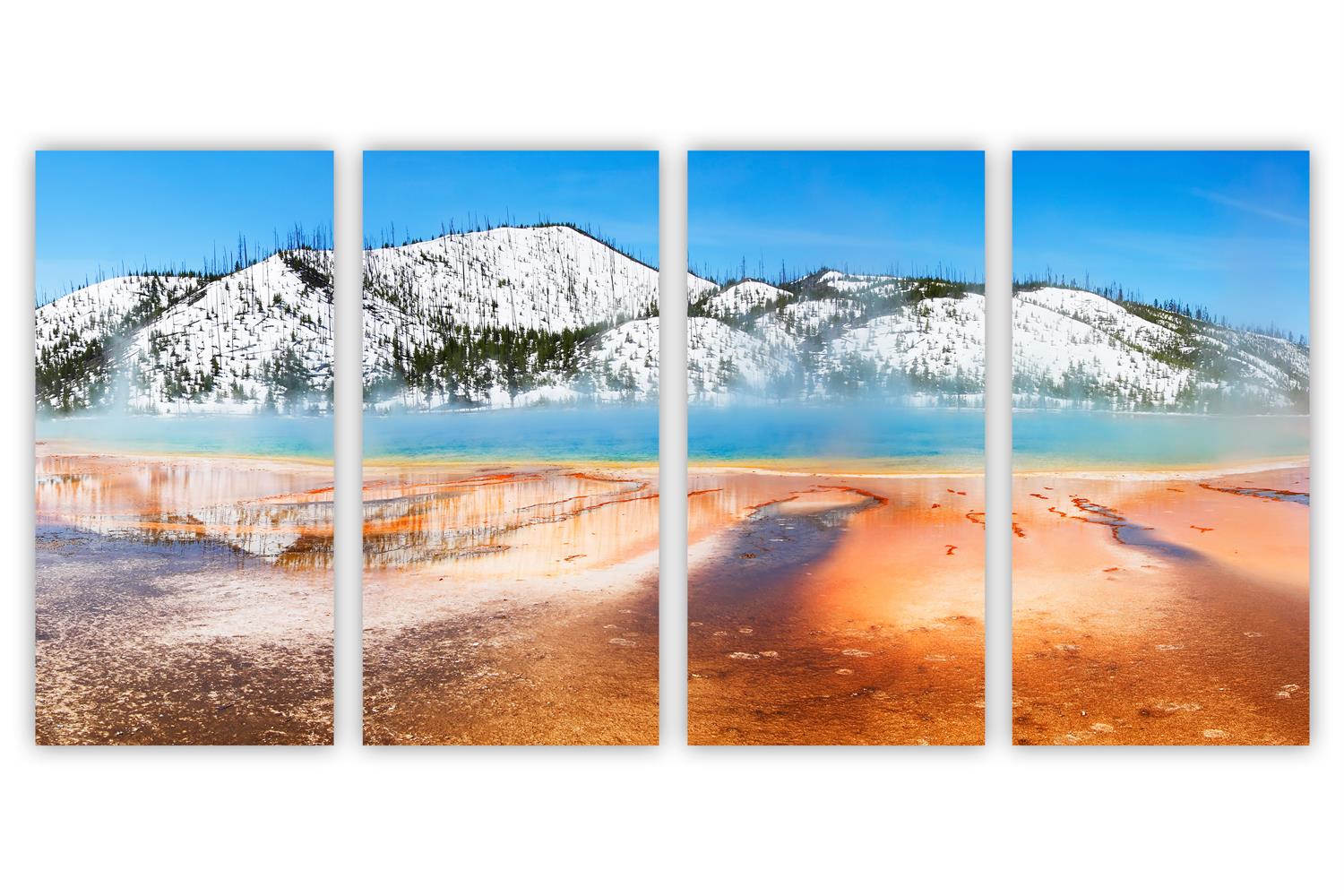 Yellowstone National Park Canvas Print Wall Art. 4 Panel Split, Decor ...
