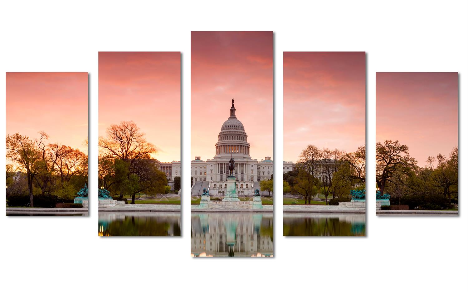 Capitol building, Washington DC Canvas Print. 5 Panel Diamond Split ...