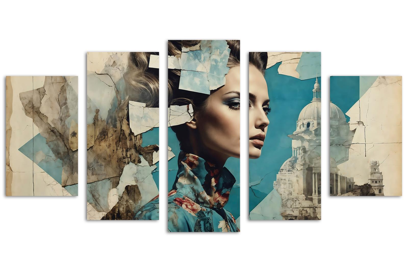 Surrealism Wall Art woman profile with architecture Canvas Print, off ...