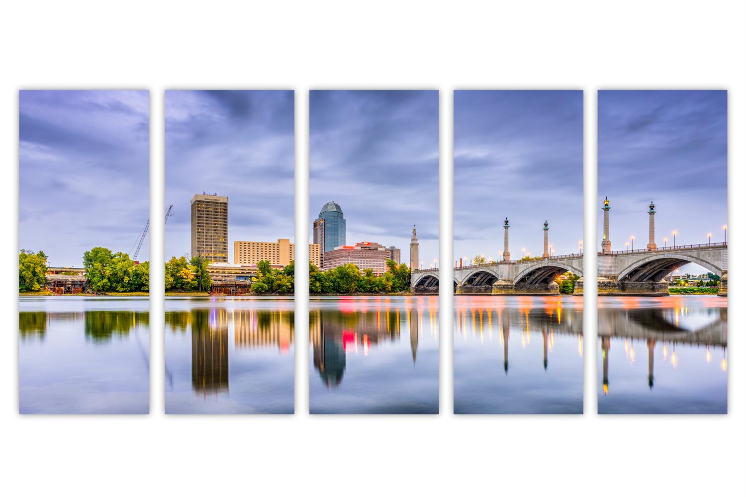 Springfield MA Canvas Print Wall Art 5 Panel Split. City home wall ...