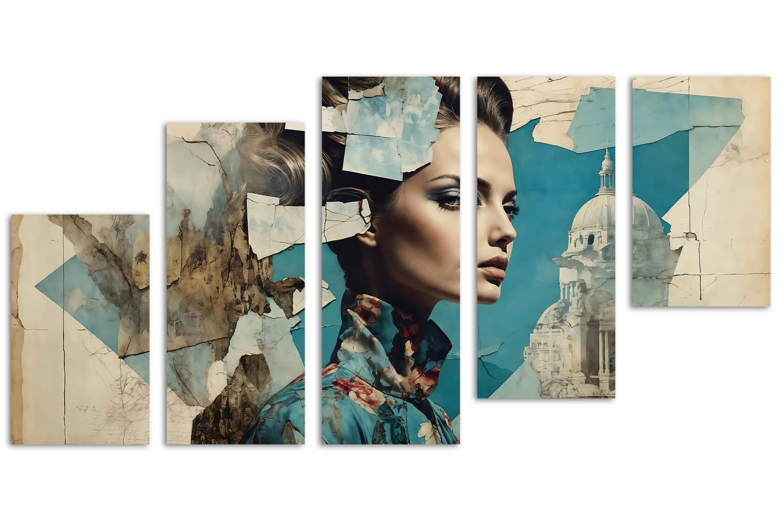 Surrealism Wall Art woman profile with architecture Canvas Print, off ...