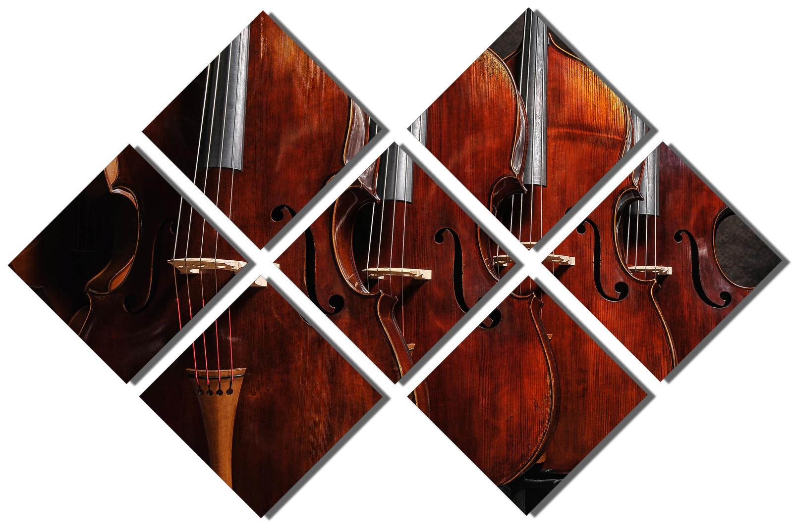 Musical Instruments Wall Art Metal Print 7 Panel Butterfly Split Double ...