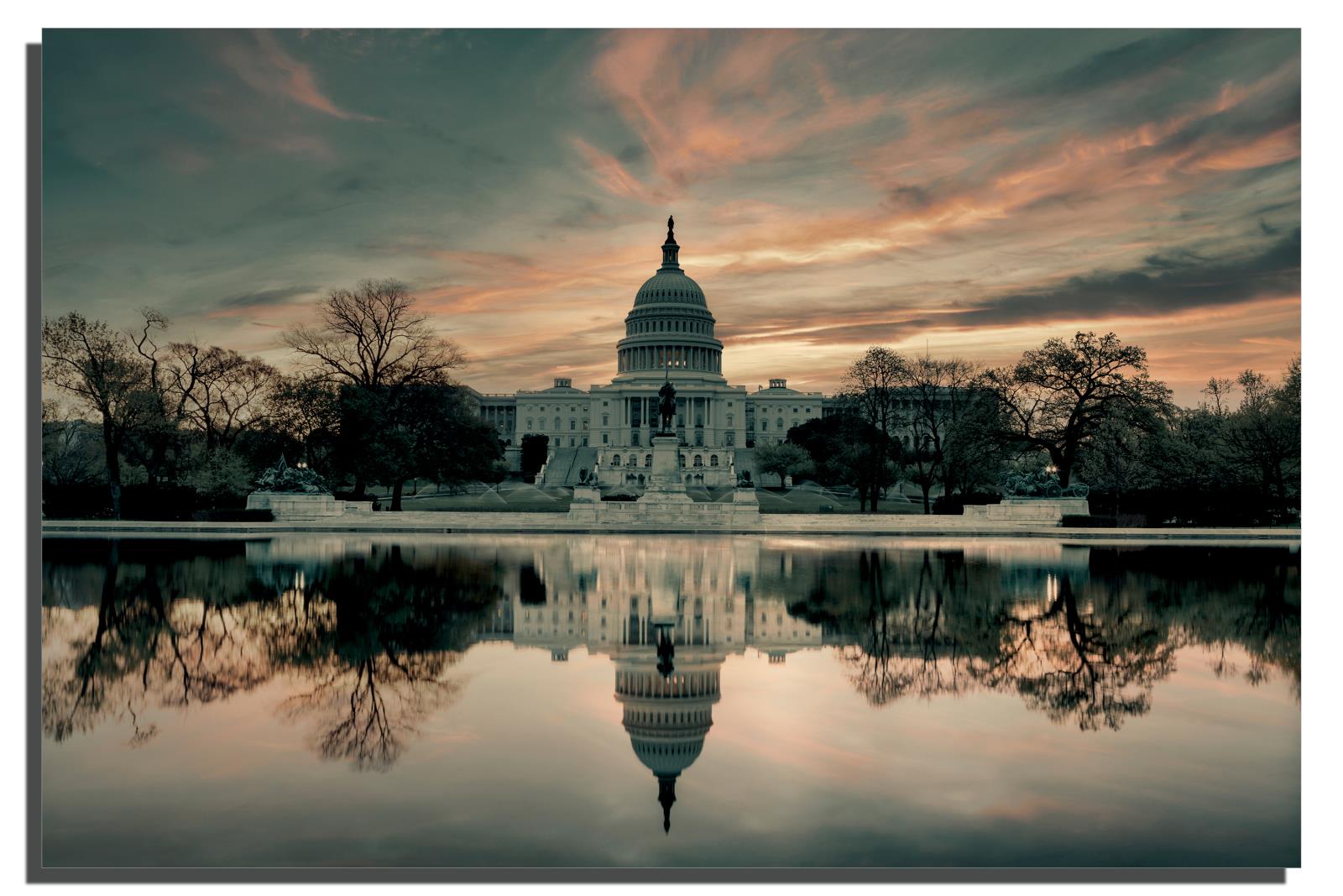 Capitol Building Wall Art Metal Print dramatic. Washington, DC USA ...