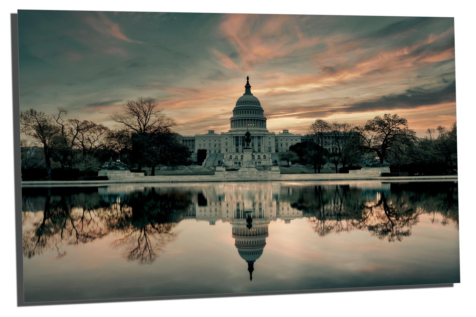 Capitol Building Wall Art Metal Print dramatic. Washington, DC USA ...