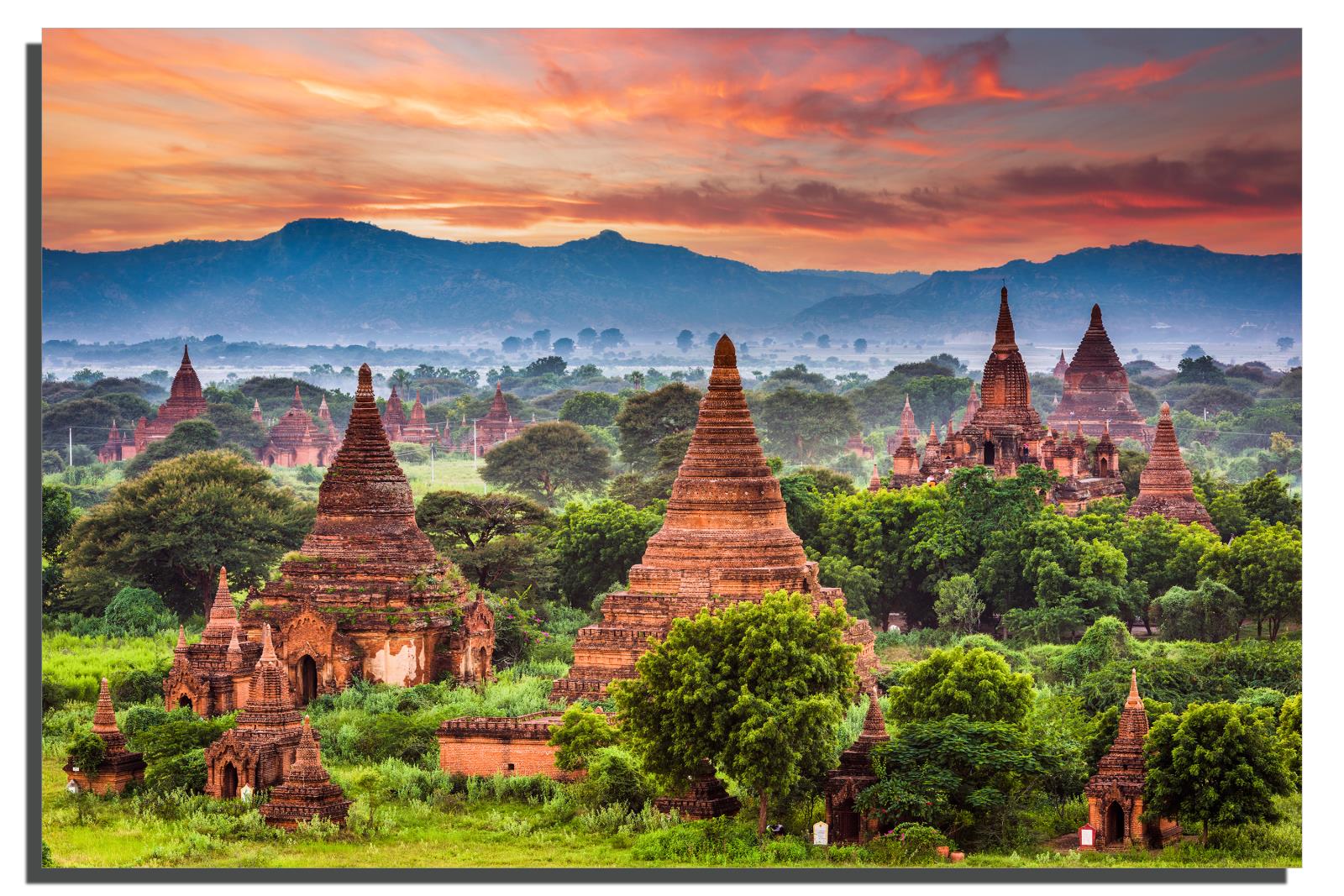 Bagan Temples Metal Print Wall Art epic landscape Bagan Myanmar ...
