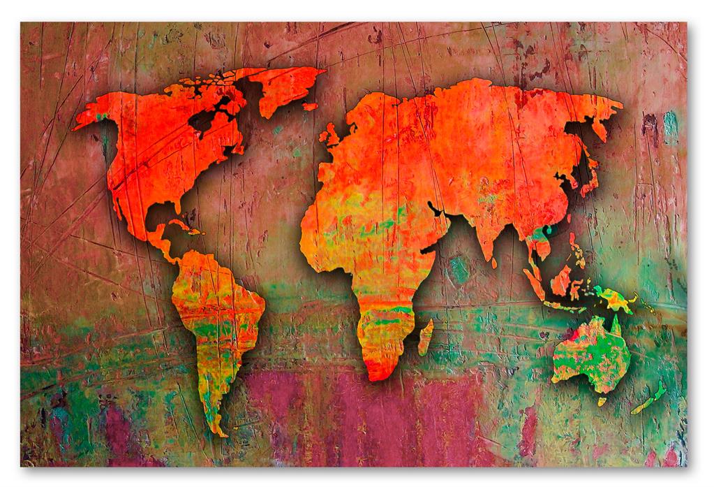 Abstract Color World Map Pop Art Canvas Print Wall Art. | Canvas Quest