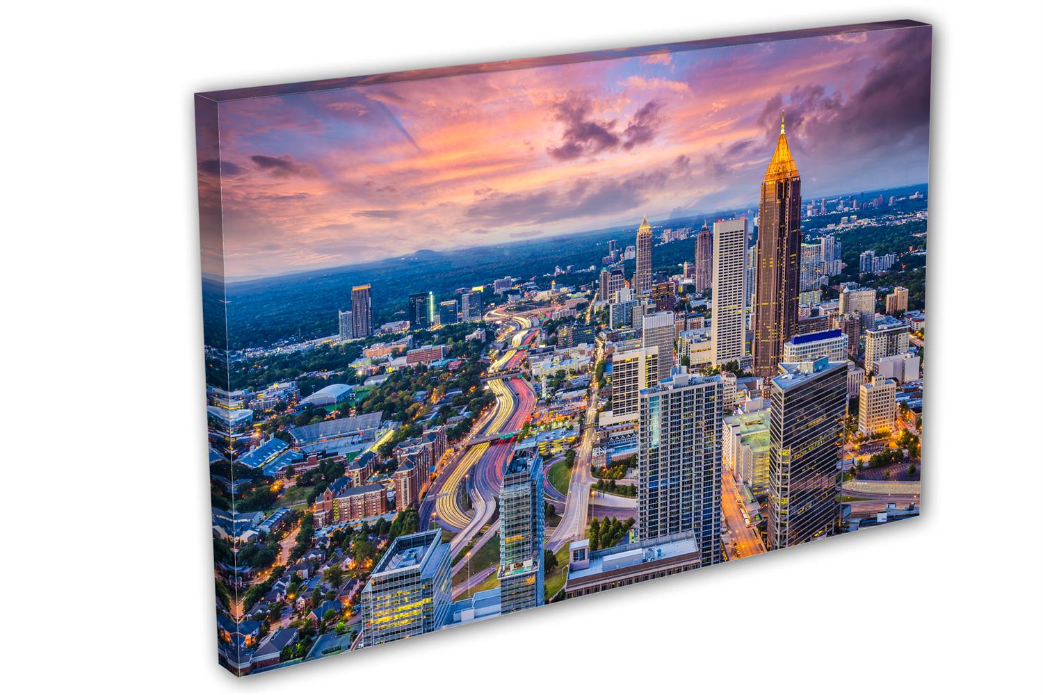 Atlanta Georgia Skyline Canvas Print Wall Art. Evening cityscape wall ...