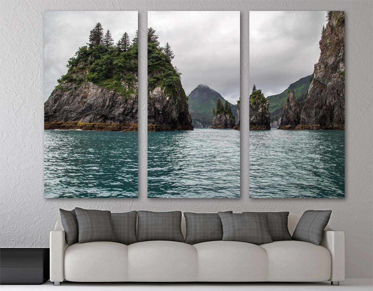 Kenai Fjords, AK Park Wall Art Canvas Print 3 Panel Split, Triptych ...